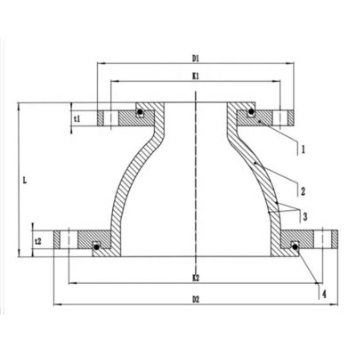 Flanged Expansion Joint Connection Flexible Concentric Reducer Rubber ...